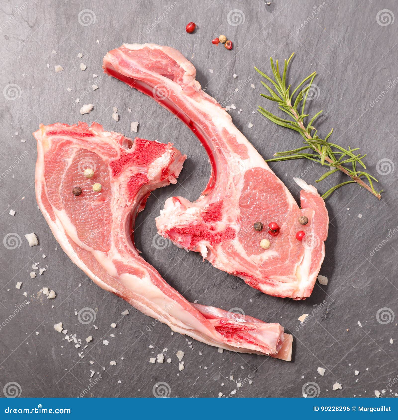 Raw lamb chop stock photo. Image of background, barbecue - 99228296
