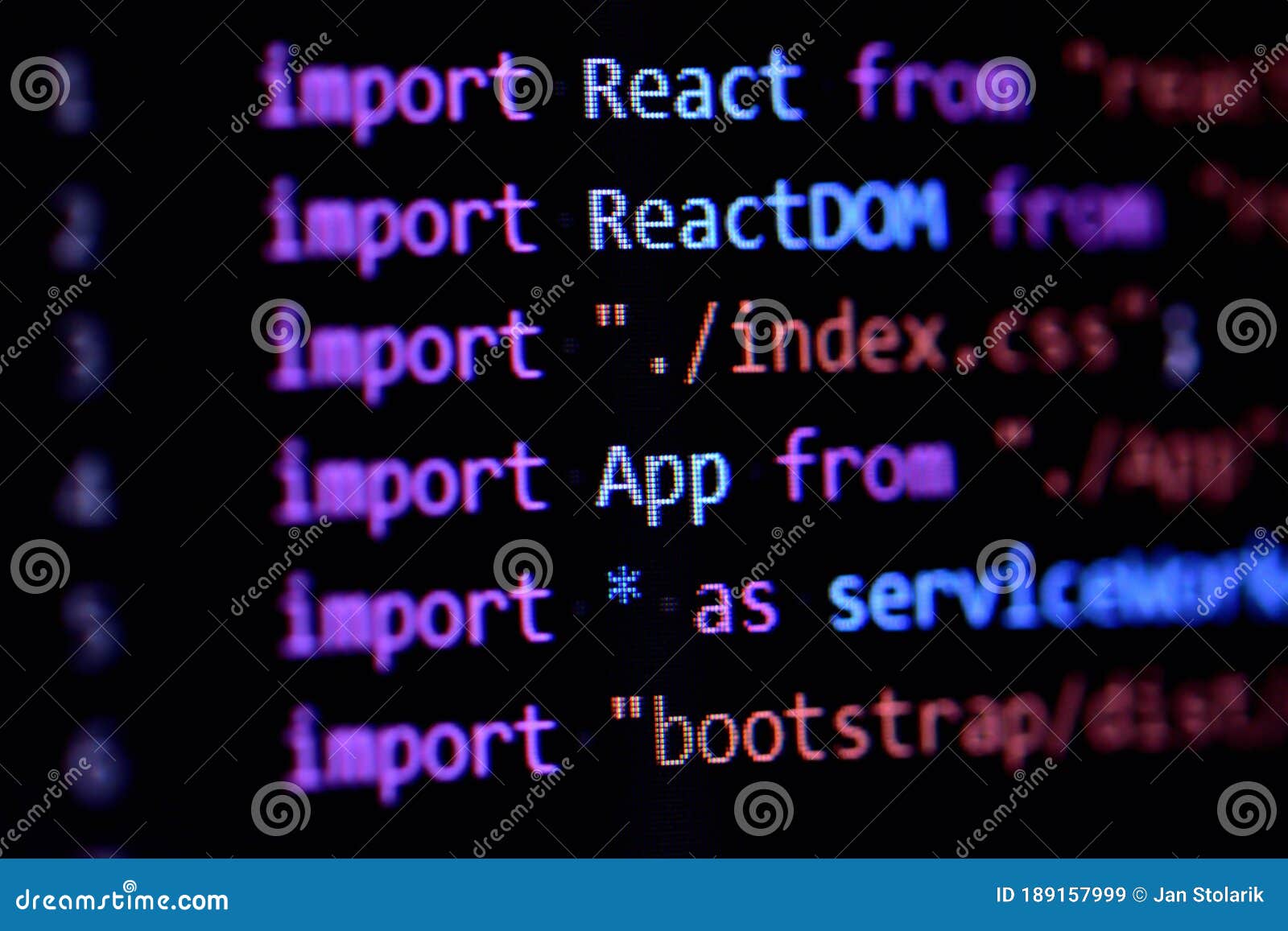 Javascript React Code Software Source Code Programming Code On Computer Screentechnology