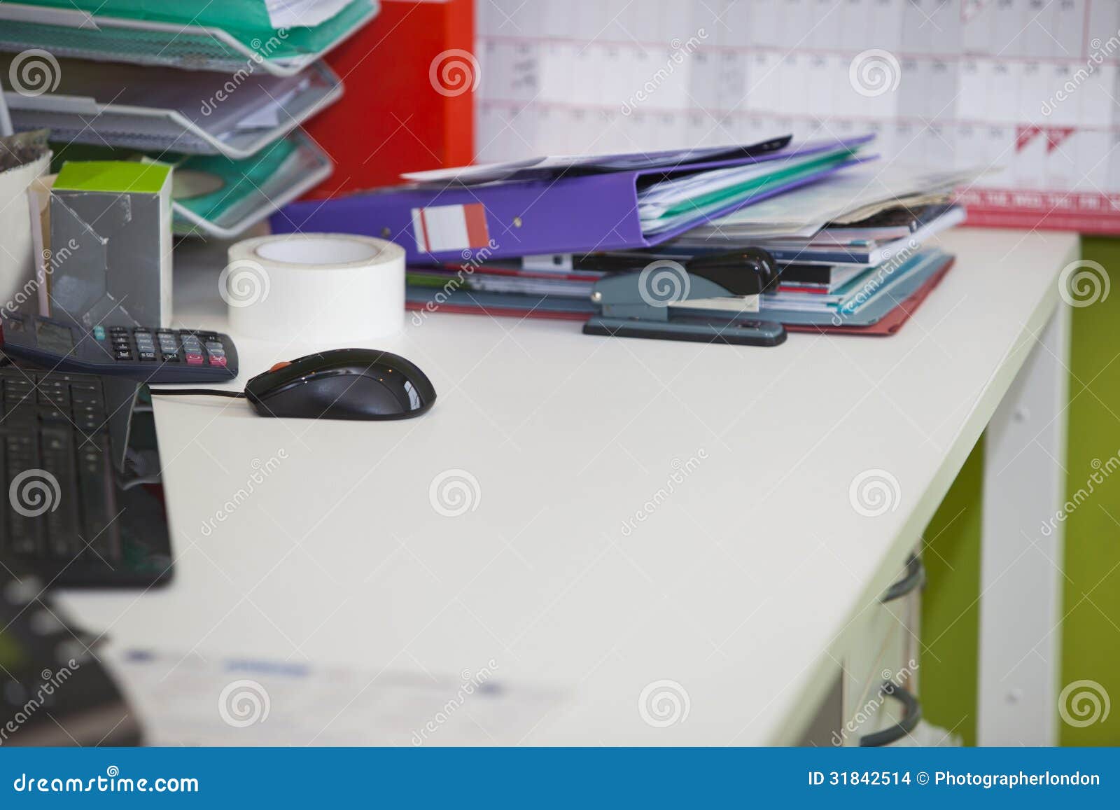 Close-up of Real Life Messy Desk in Office Stock Photo - Image of real ...