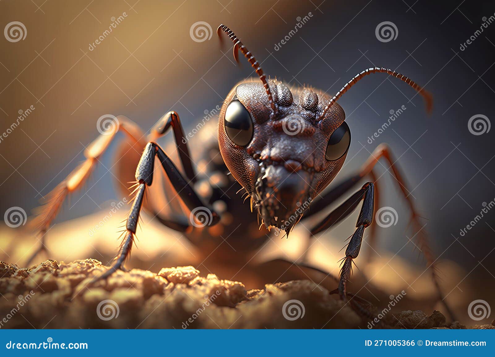 Realistic Six Ants On White Background With Explosive Pigmentation ...