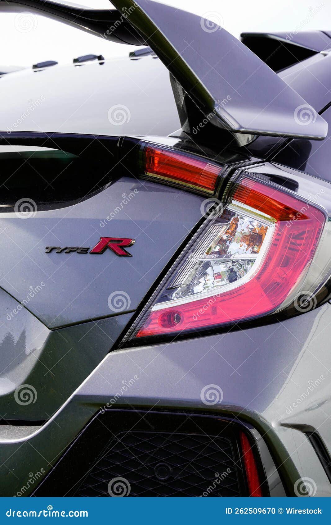 Close Up Rear Tail Light and Spoiler Honda Type R Car Editorial Image ...