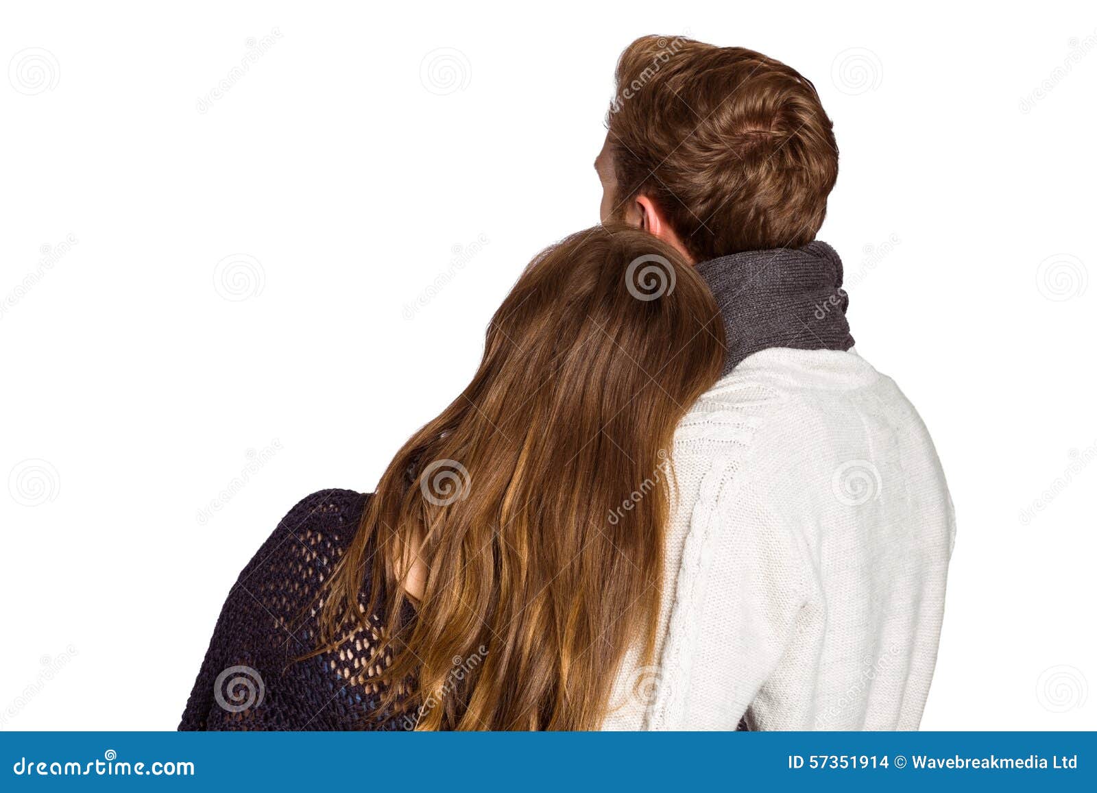 Close Up Rear View of Romantic Couple Stock Photo - Image of love, head ...