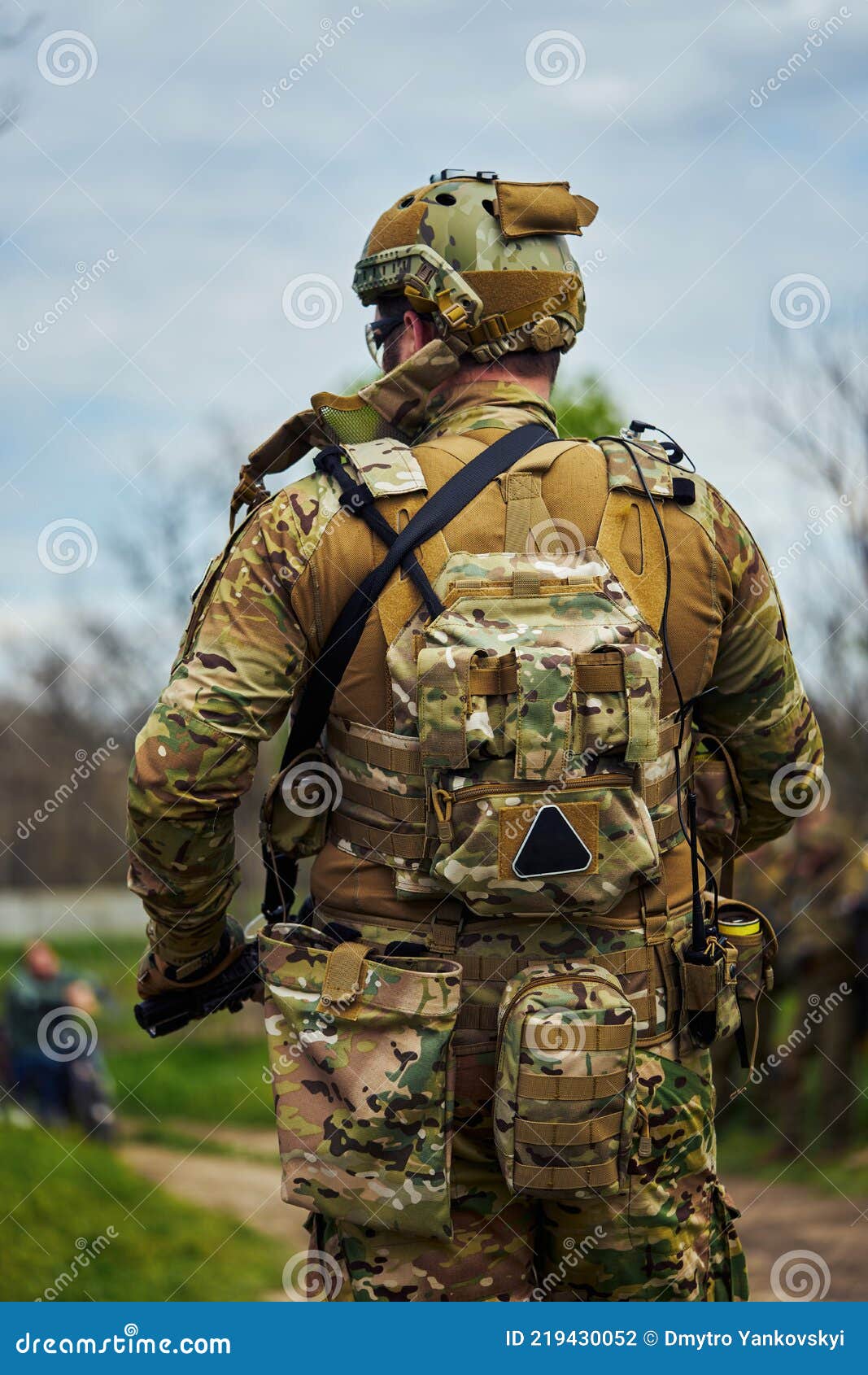 Rear View of a Soldier in Military Uniform Stock Photo - Image of ...