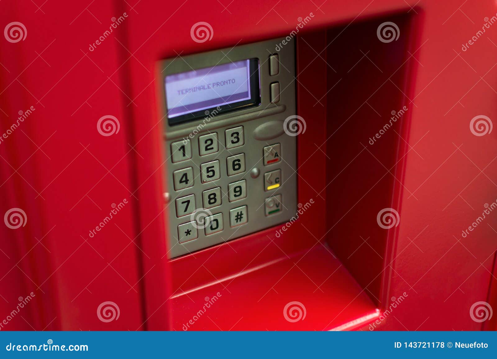 Close Up of Red Atm Machine Keypad Stock Photo - Image of isolated ...