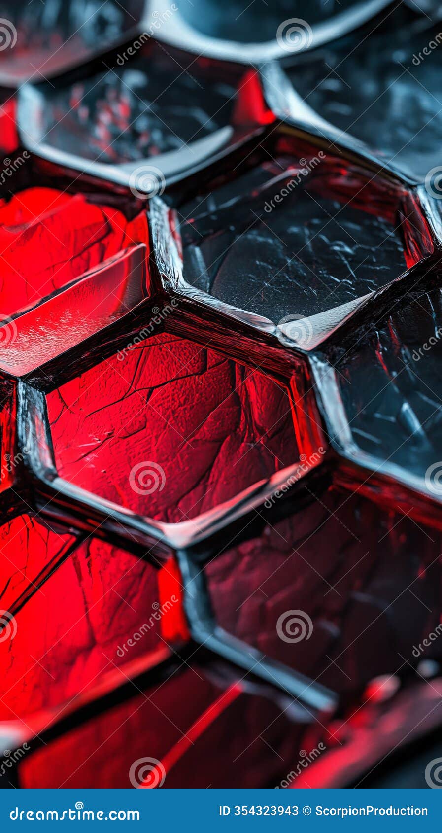 Close-up of Red and Black Honeycomb Pattern Stock Illustration ...