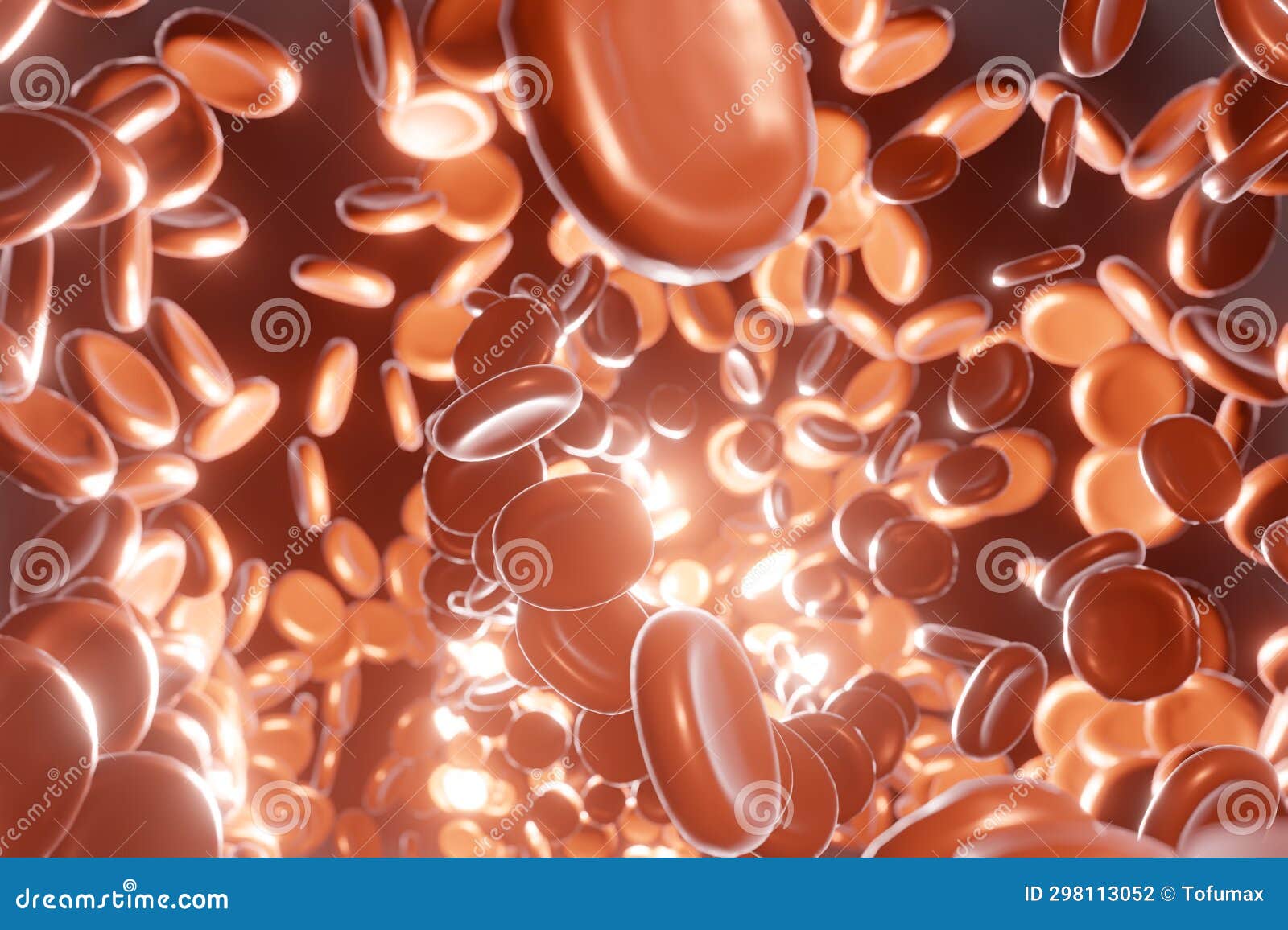 Red blood cell 3D render stock illustration. Illustration of stream ...