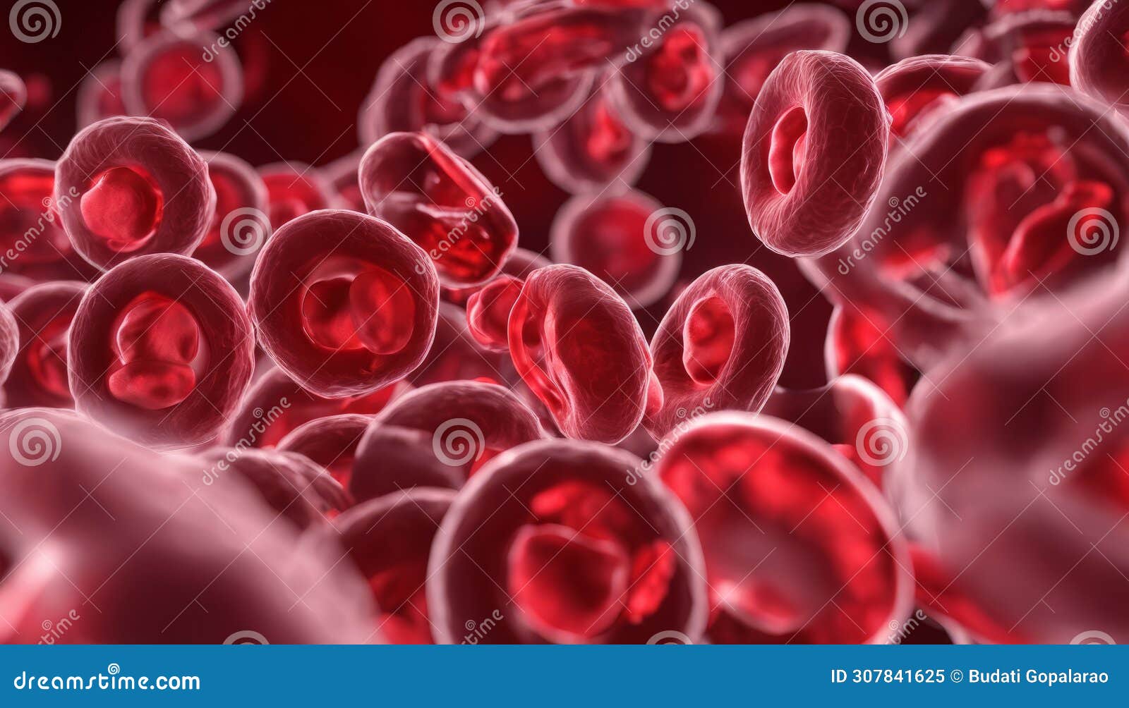 Close-up of Red Blood Cells Under a Microscope Stock Illustration ...