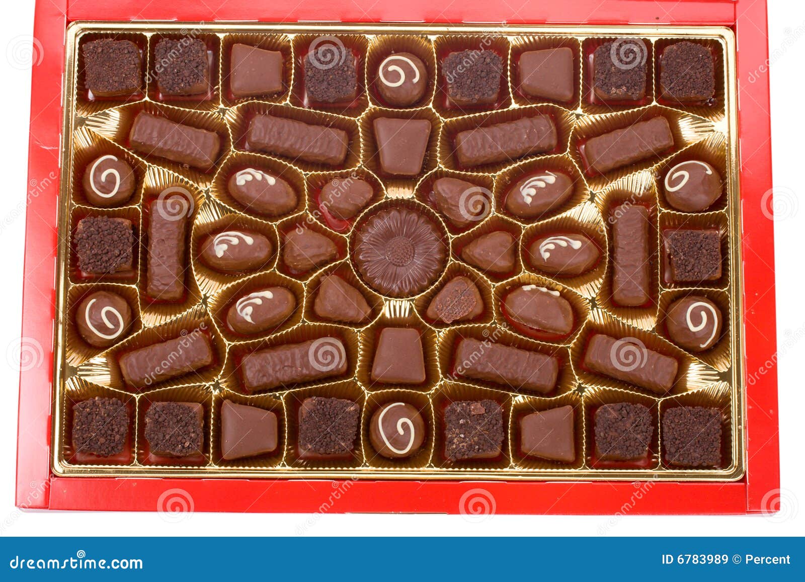 Close-up Red Box of Chocolates Stock Image - Image of isolated ...