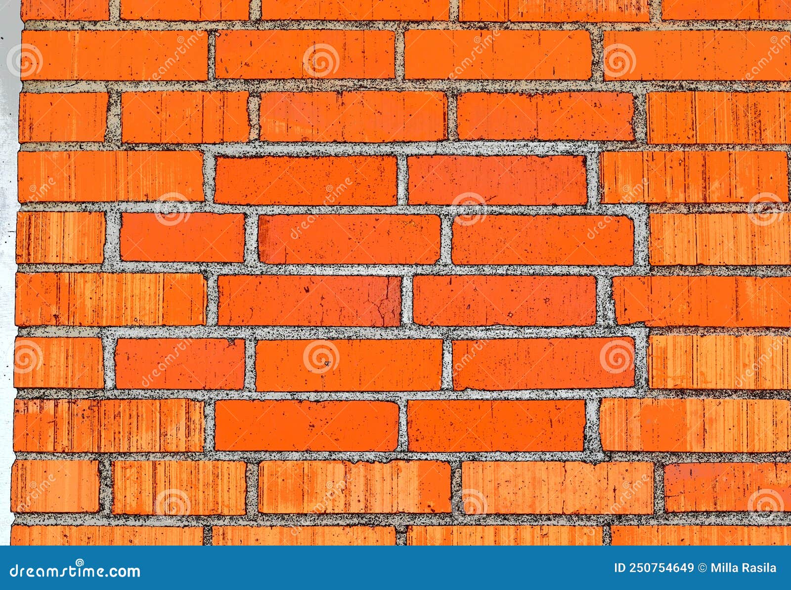 Orange brick wall stock image. Image of orange, rectangle - 250754649