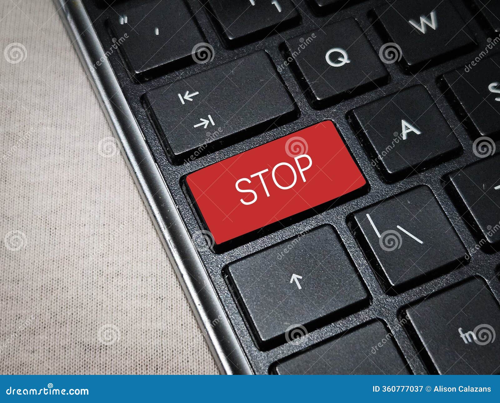 Close Up of a Red Button with Stop Word on the Keyboard Stock Image ...