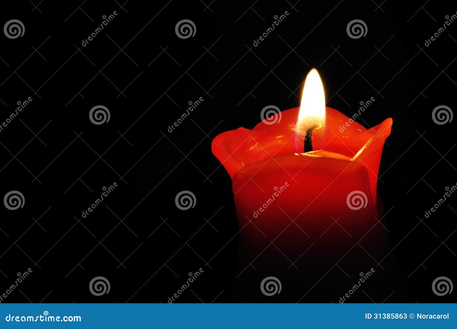 Close Up of a Red Candle Light Stock Image - Image of burning, heat ...