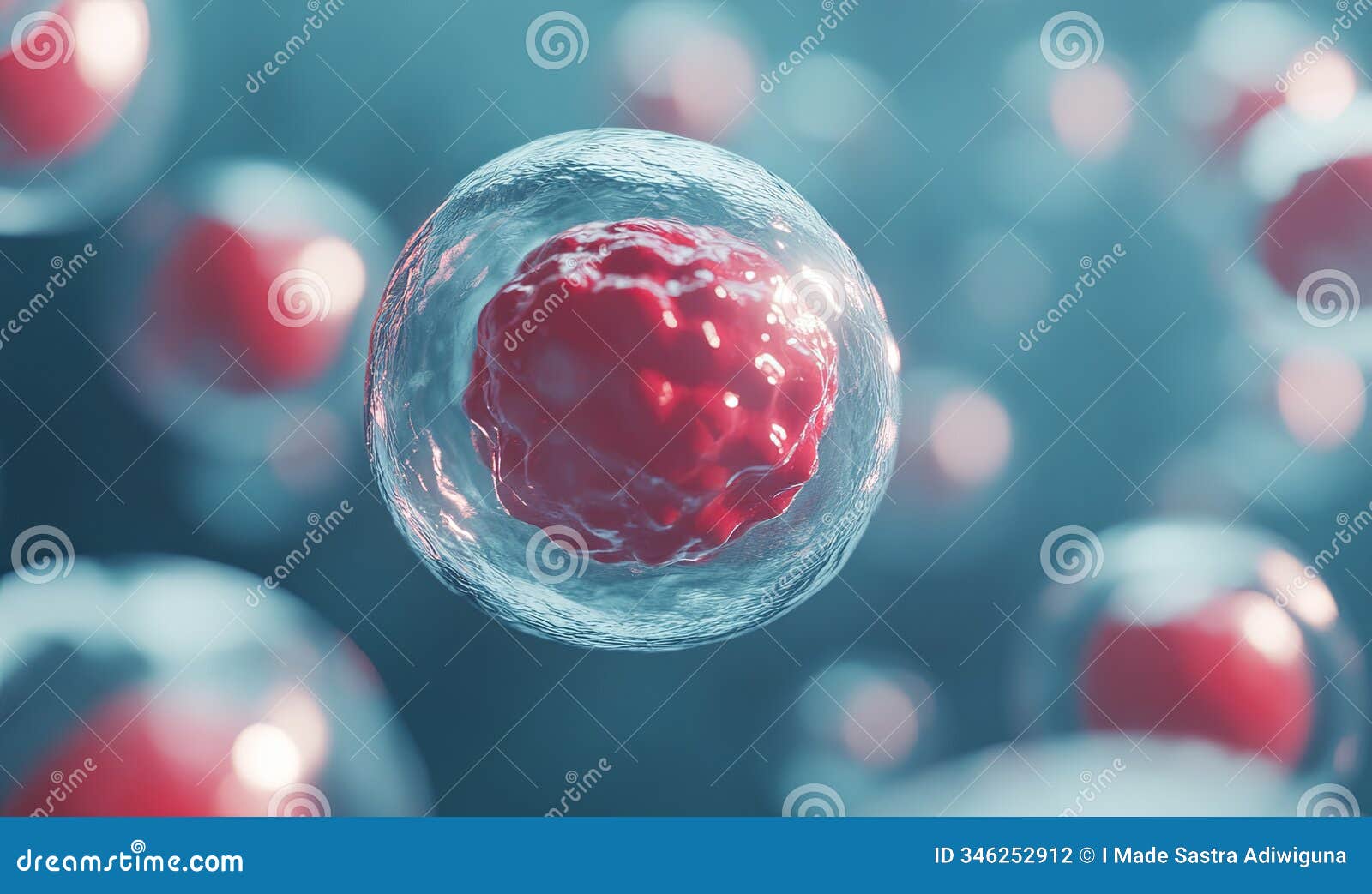 A Close-up of a Red Cell Inside a Transparent Cell Membrane. the Cell ...