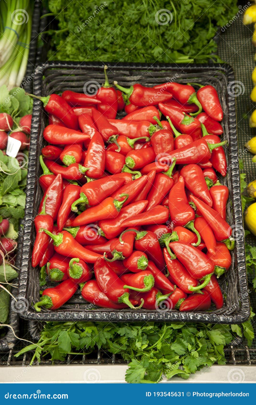 Close-up of Red Chili Pepper in Market Stock Image - Image of close ...