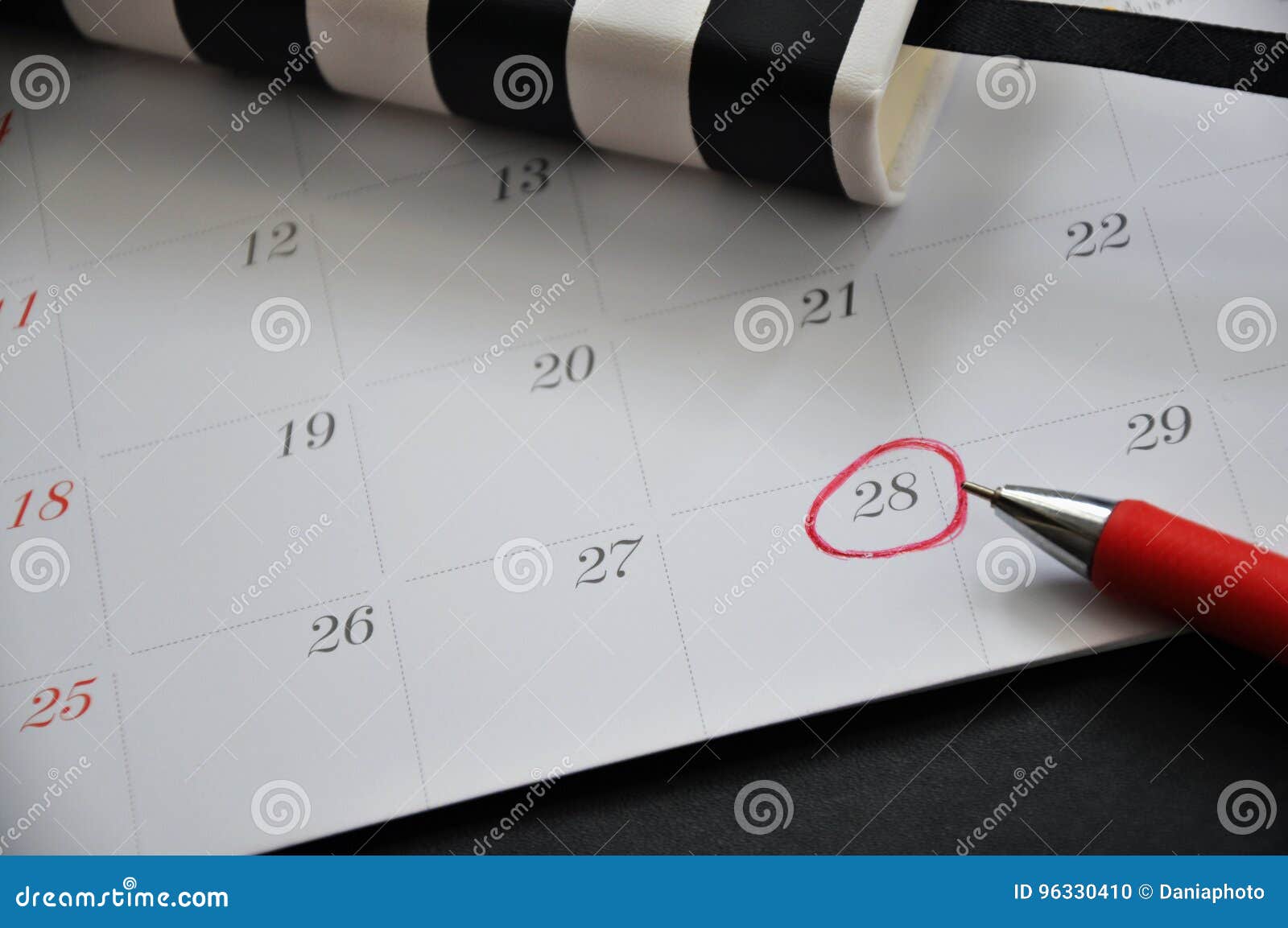 Red Circle Marked With Pen On A Calendar Sheet Royalty-Free Stock ...