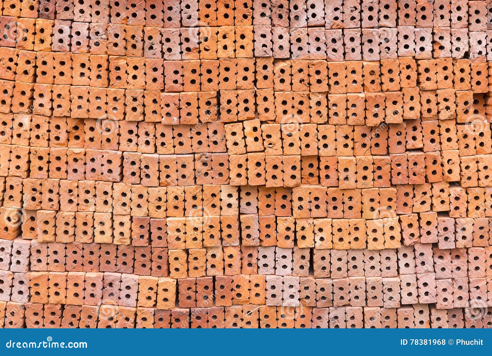 Close Up of the Red Clay Brick Stack. Stock Photo - Image of closeup ...