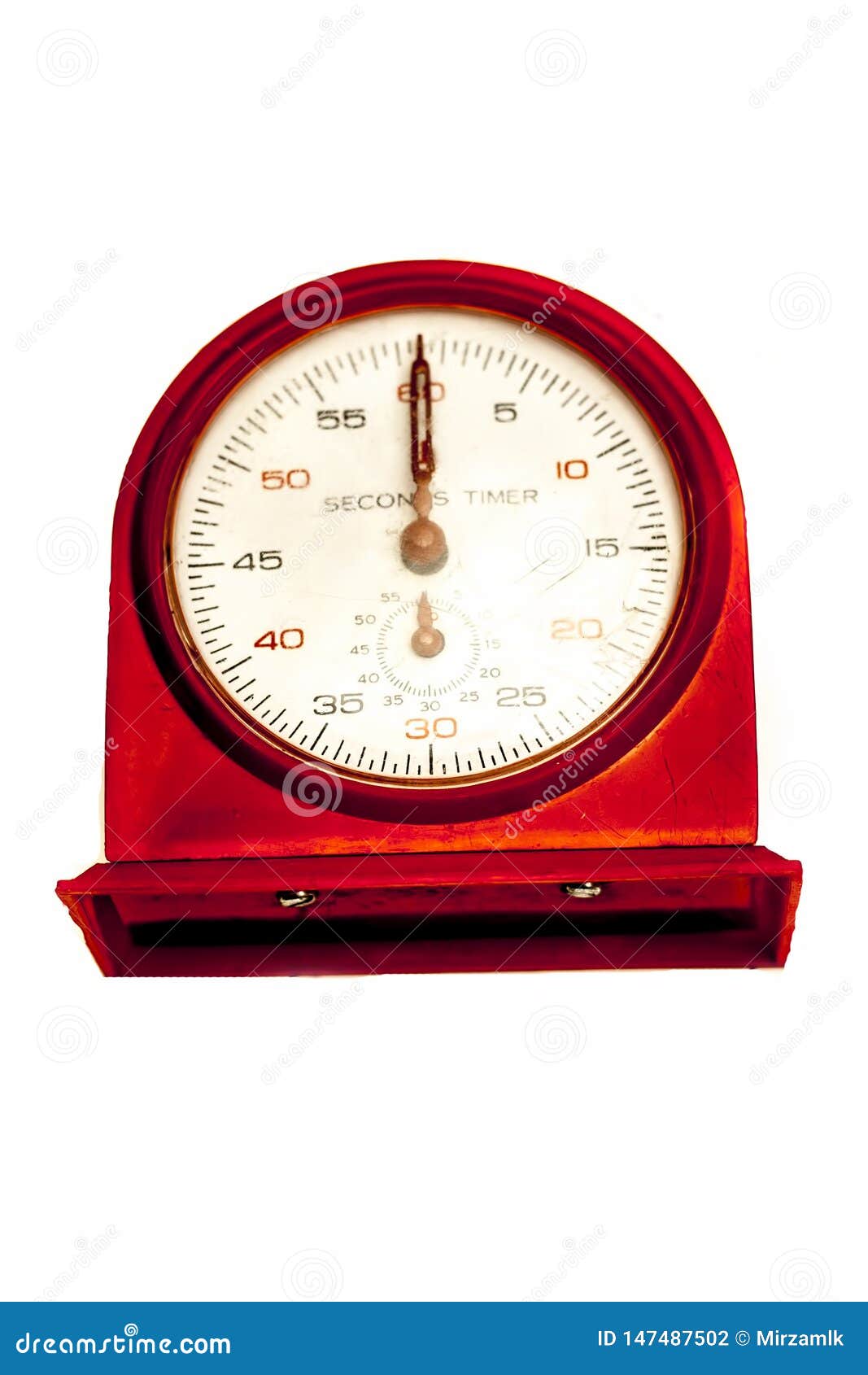 Close Up of a Red Colored Second Timer Isolated on White Concept and ...
