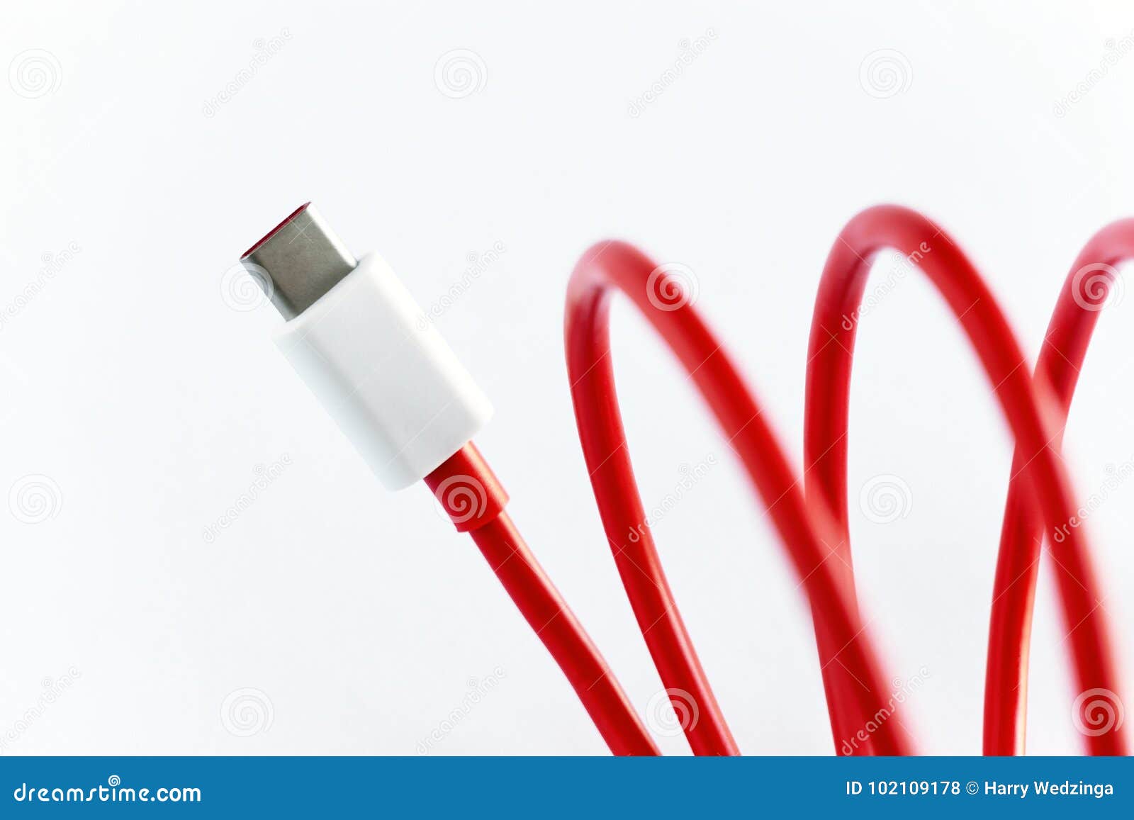 Close-up of Red USB Type-C Cable Stock Photo - Image of charging ...
