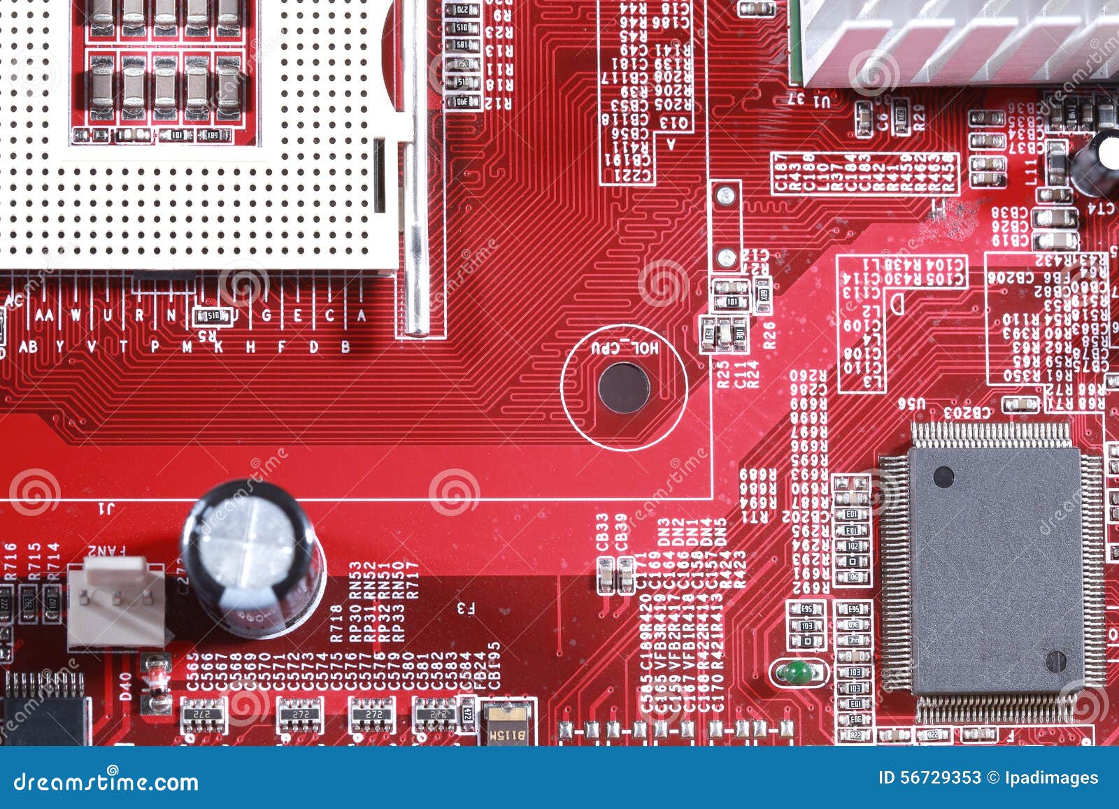 Close-up of Red Electronic Circuit Board with Processor Stock Image ...