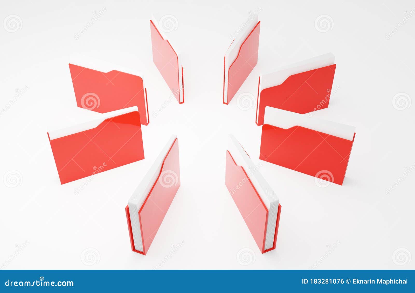 Close Up Red File Folder Concept Stock Illustration - Illustration of ...