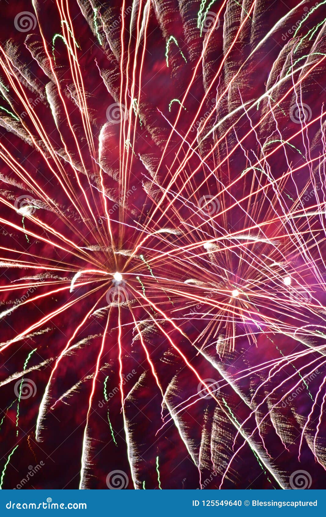 A Close Up of a Red Firework Stock Photo - Image of celebrate, shot ...