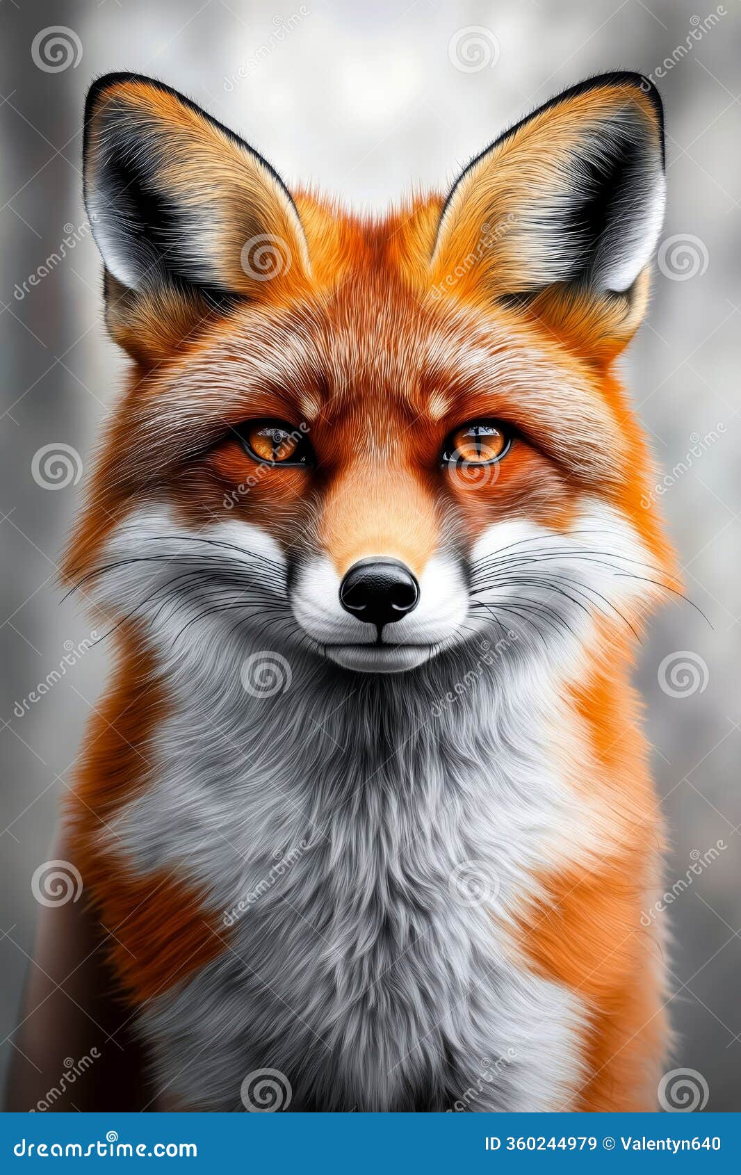 A Close Up of a Red Fox S Face with a Cloudy Background Stock Image ...