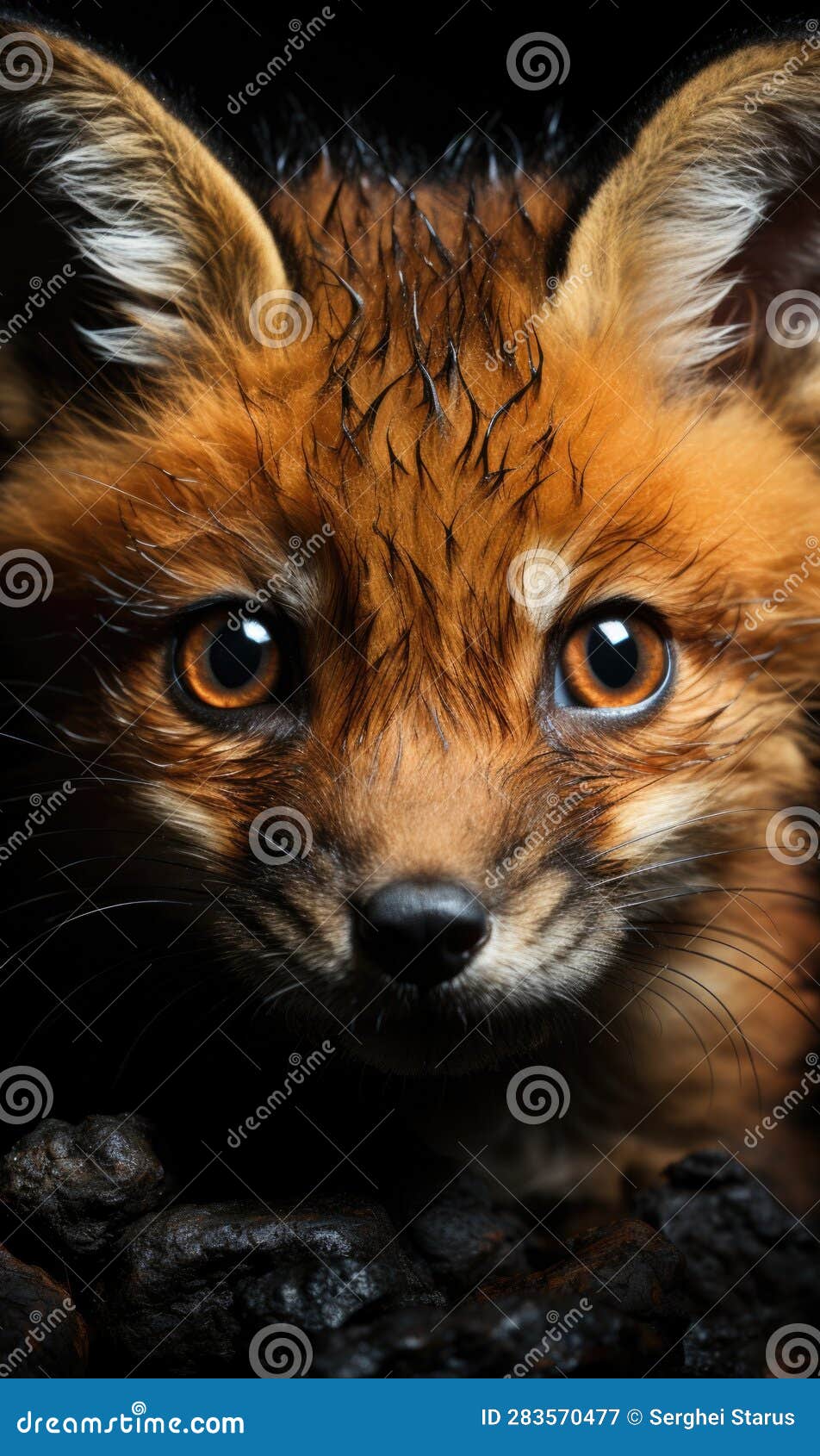 A Close Up of a Red Fox S Face. Generative AI Image. Stock Illustration ...