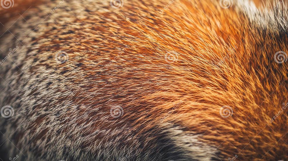 Close-up of a Red Fox S Soft, Dense Fur Stock Illustration ...
