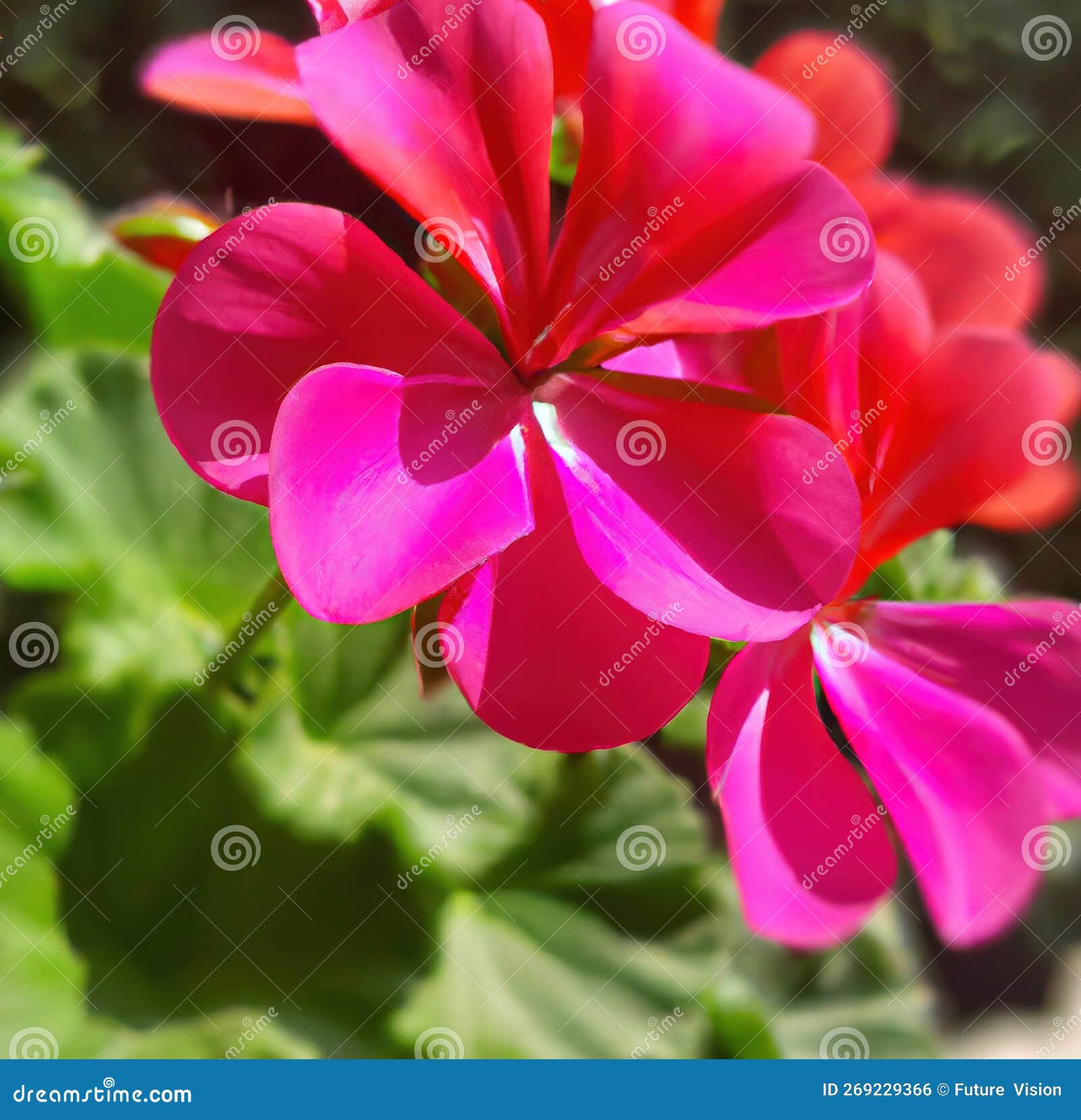Close Up of Red Geraniums Created Using Generative Ai Technology Stock ...