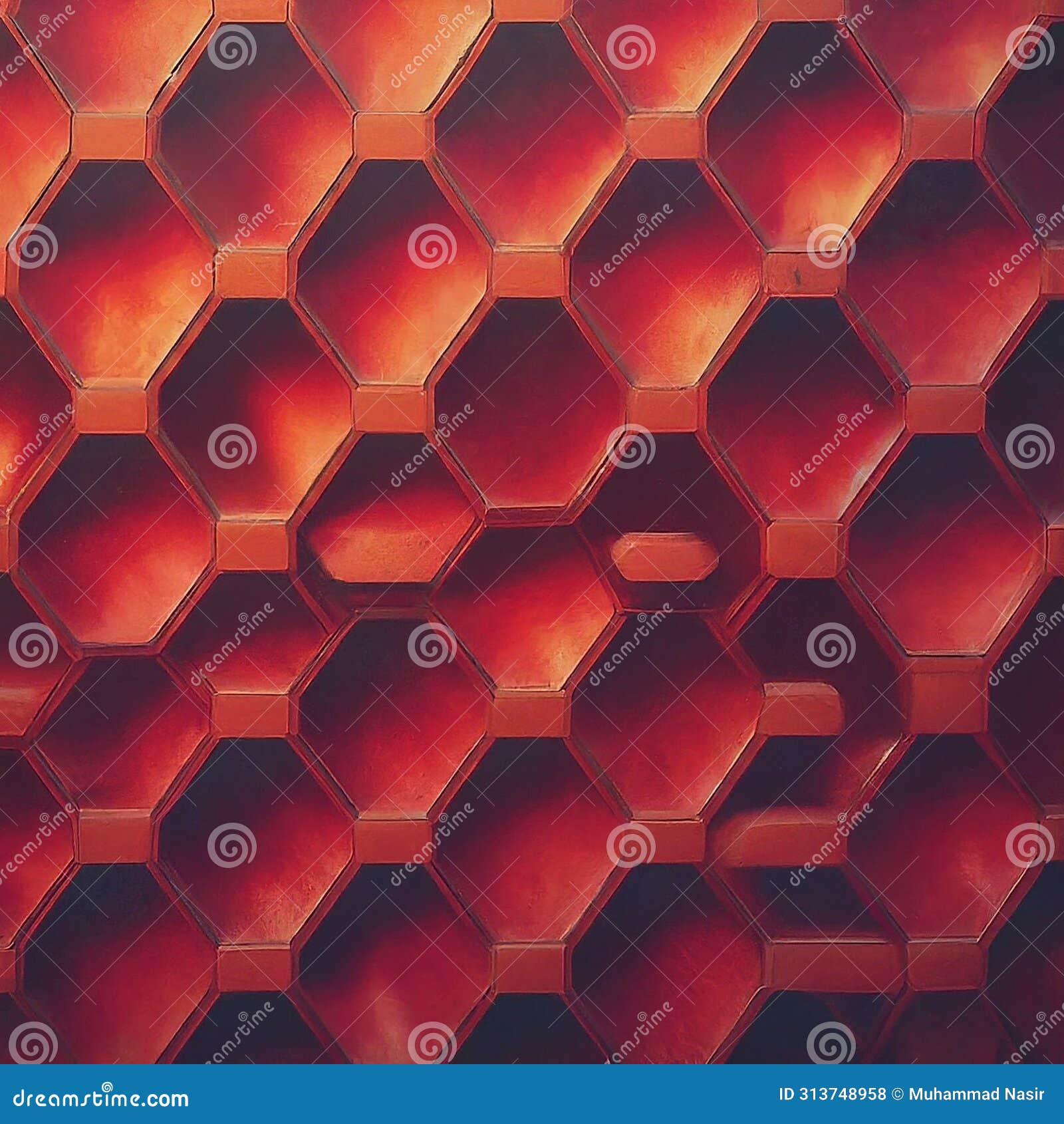 Close-Up of Red Honeycomb Pattern Stock Illustration - Illustration of ...
