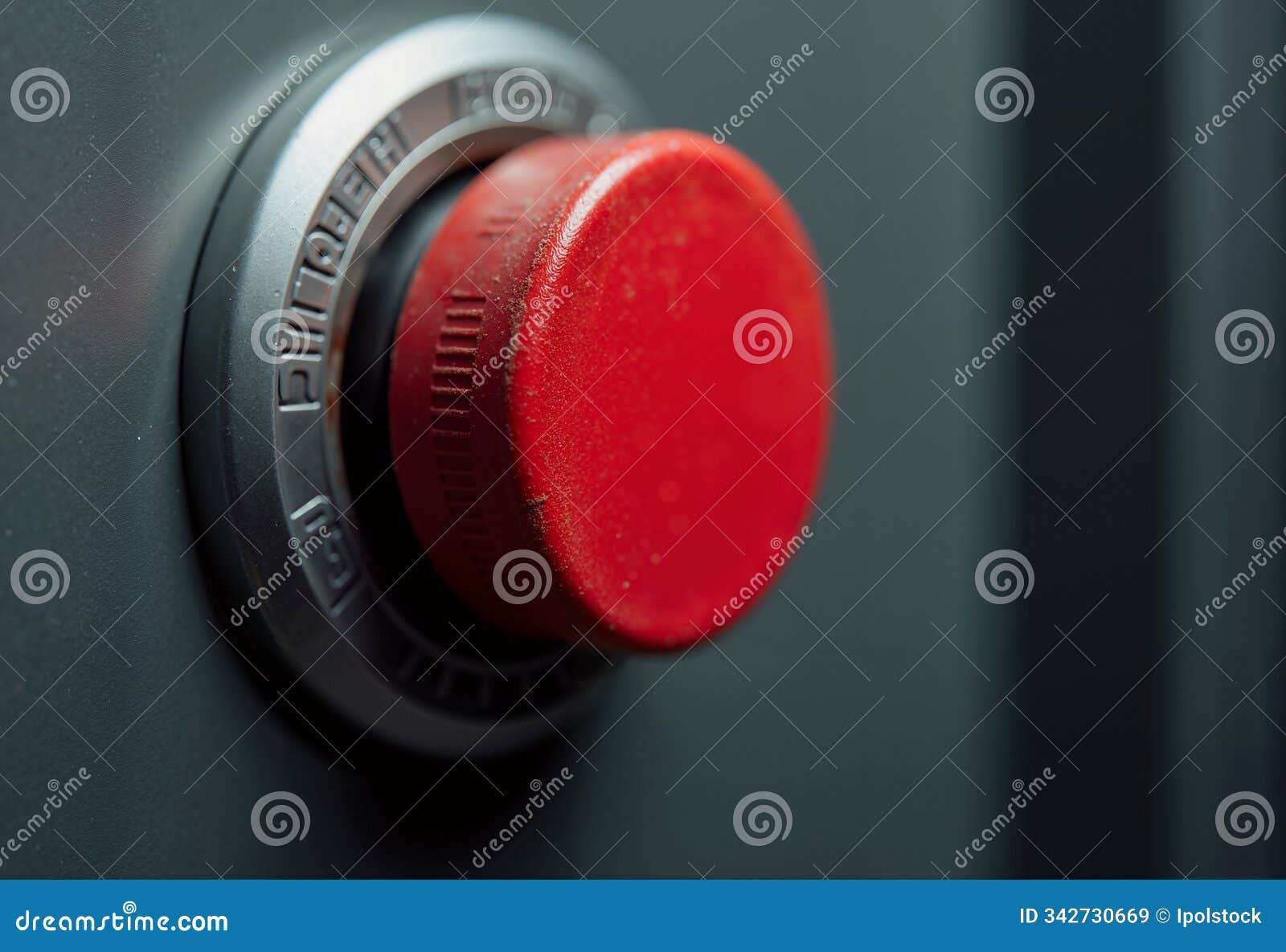 Emergency Stop Button Close-up Shot Showing Industrial Safety Control ...
