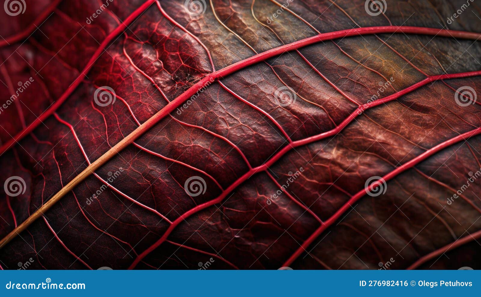 A Close Up of a Red Leaf with a Long Stem Stock Illustration ...