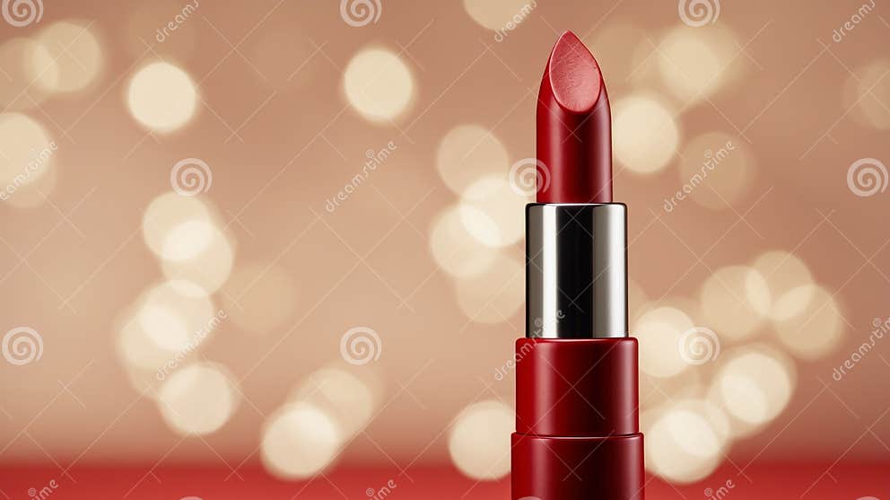 Close Up of Red Lipstick on Red Background. Stock Image - Image of ...