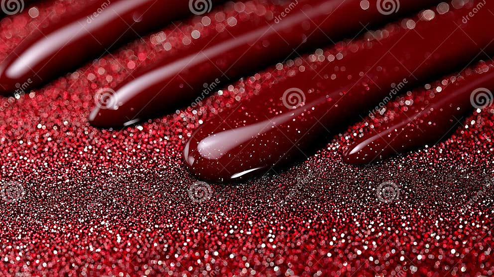 A Close Up of a Red Liquid Dripping Down a Red Surface Stock Image ...