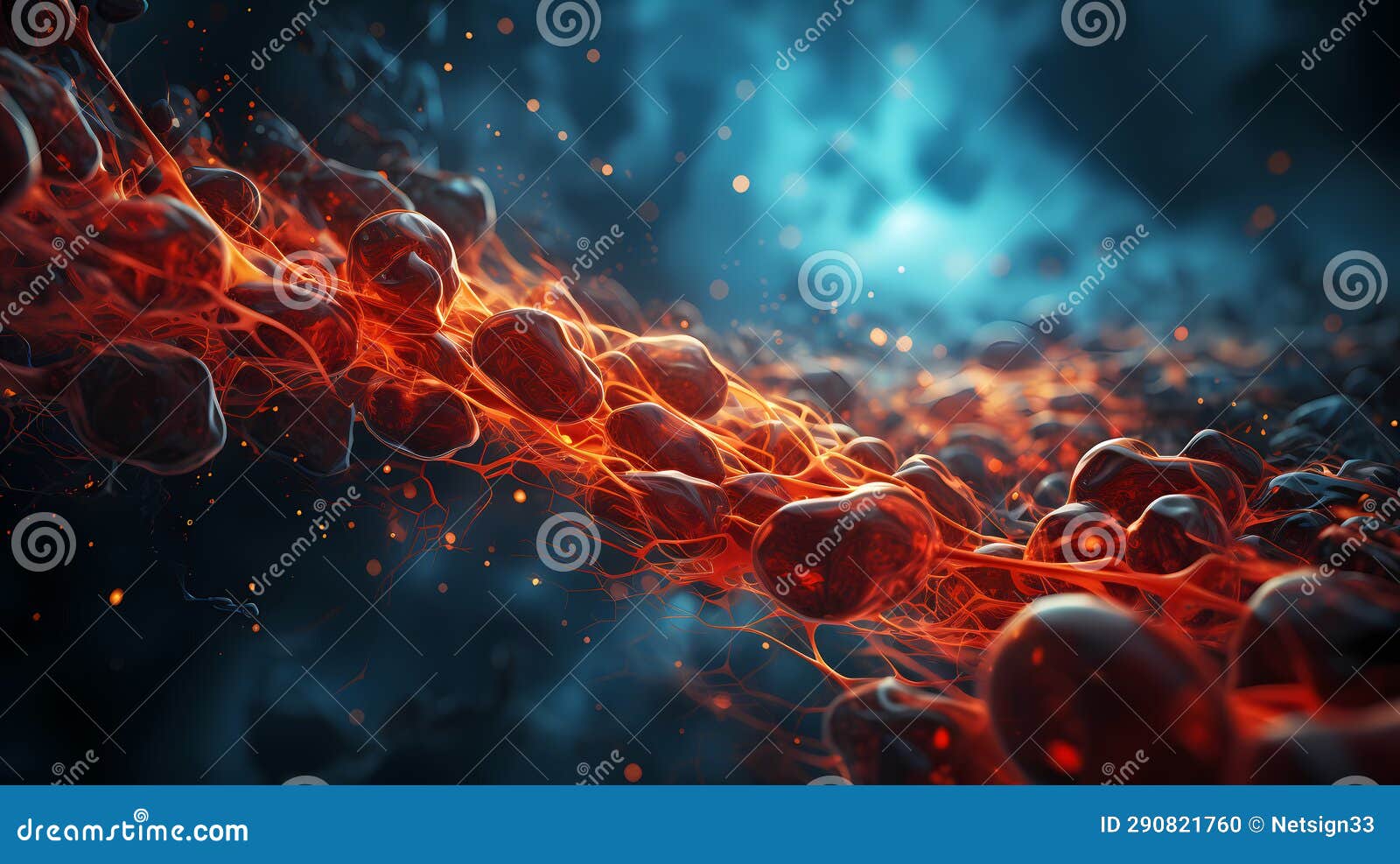 A Close Up of a Red and Orange Cell Stock Illustration - Illustration ...