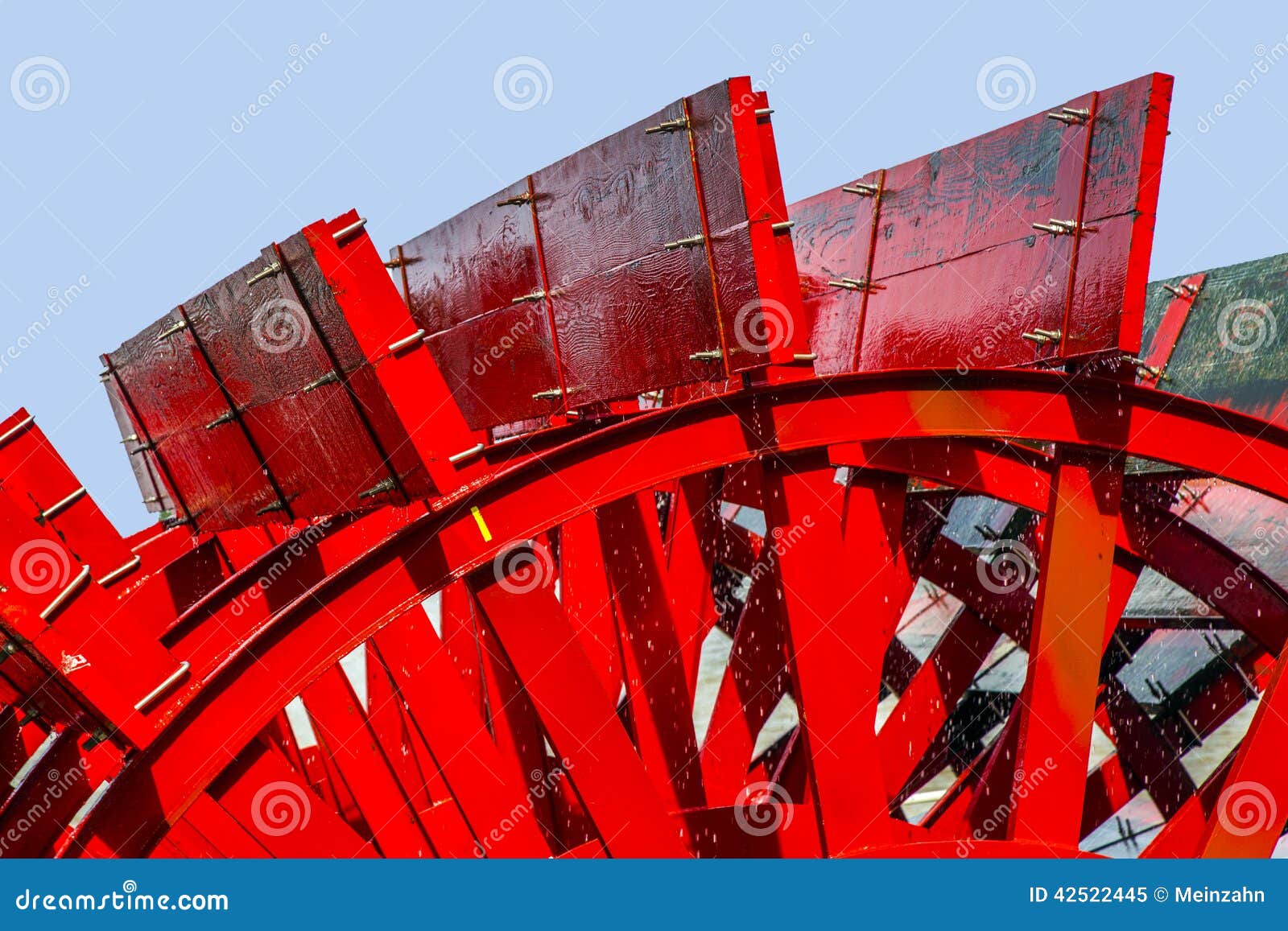 Close-up of a Red Paddle Wheel Stock Image - Image of river, lake: 42522445