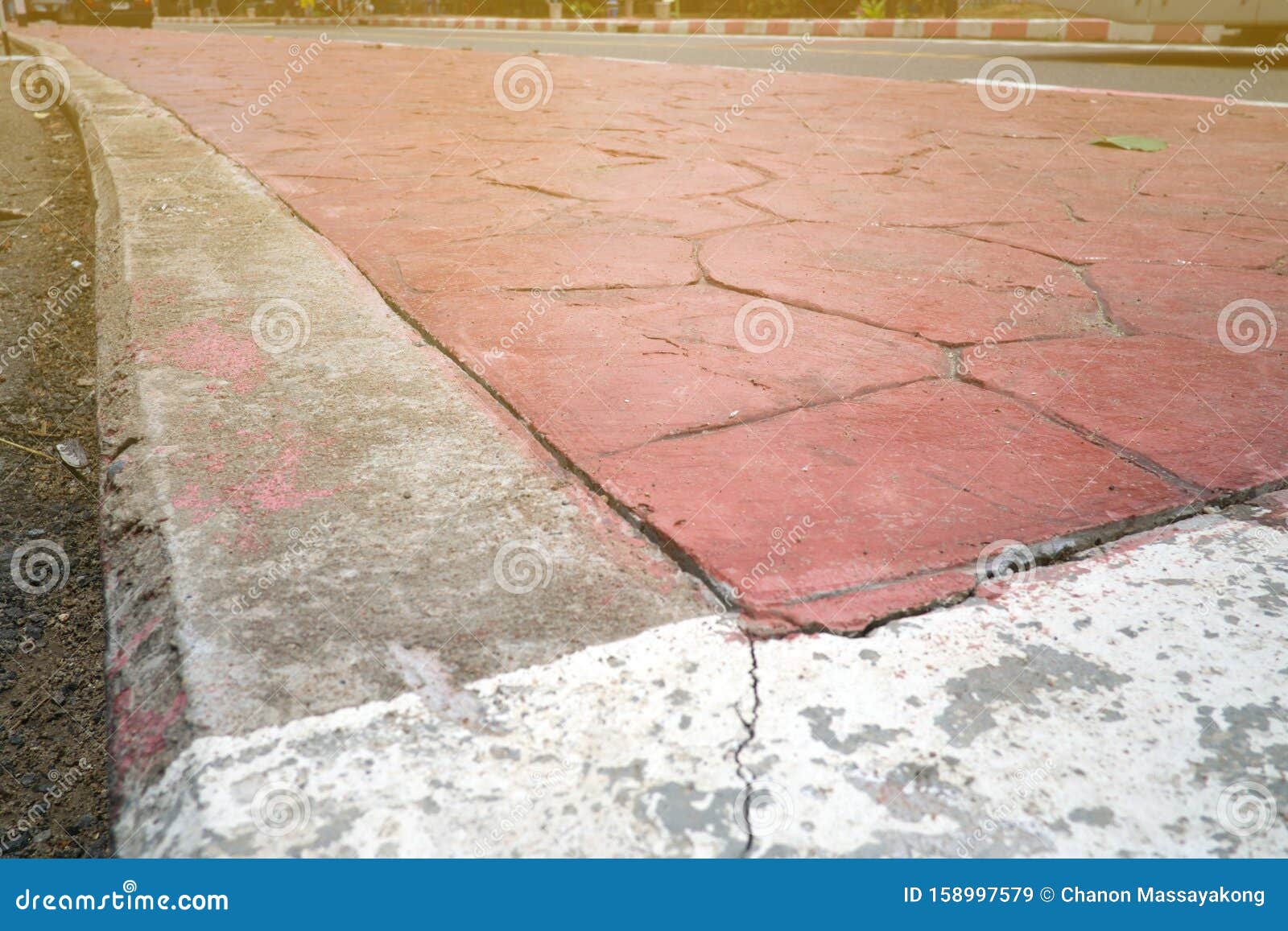 Close Up of Red Paint Footpath Stock Image - Image of close, outdoor ...