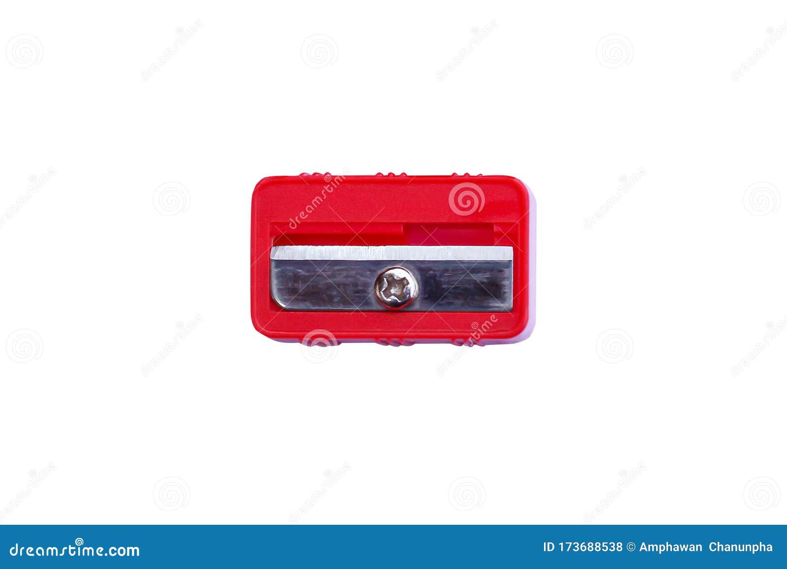 Red Pencil Sharpener Rectangle Shape Isolated on White Background with ...