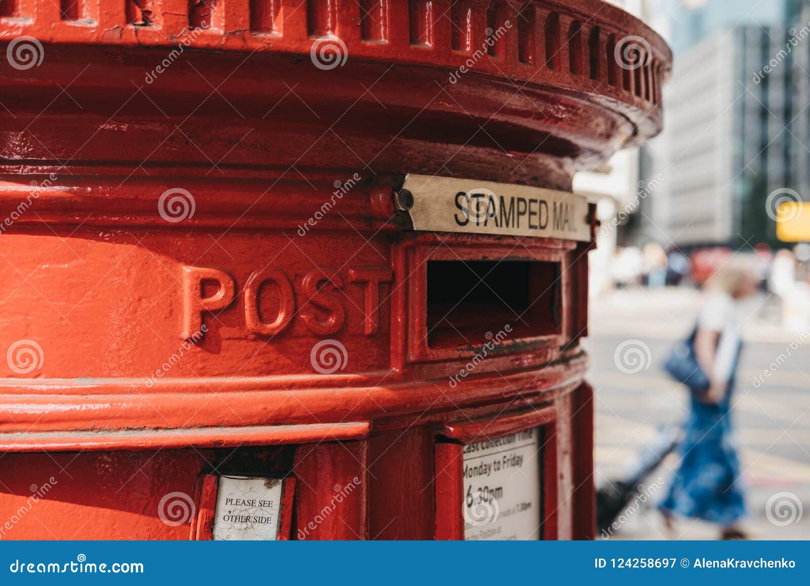 Close Up of a Red Post Box in London, UK. Stock Image - Image of ...
