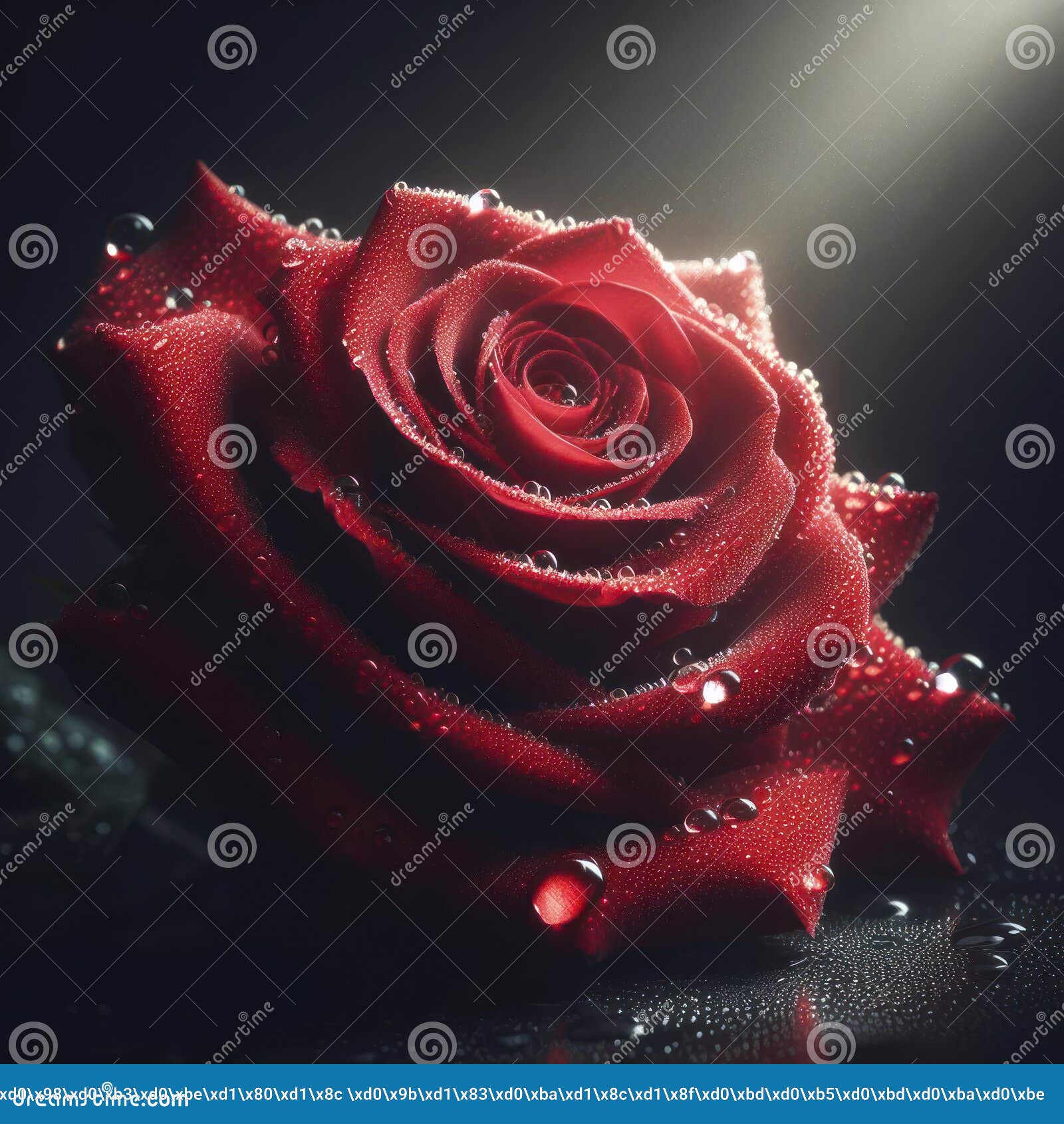 A Close Up of a Red Rose with Water Droplets on it. Ai Generative Stock ...