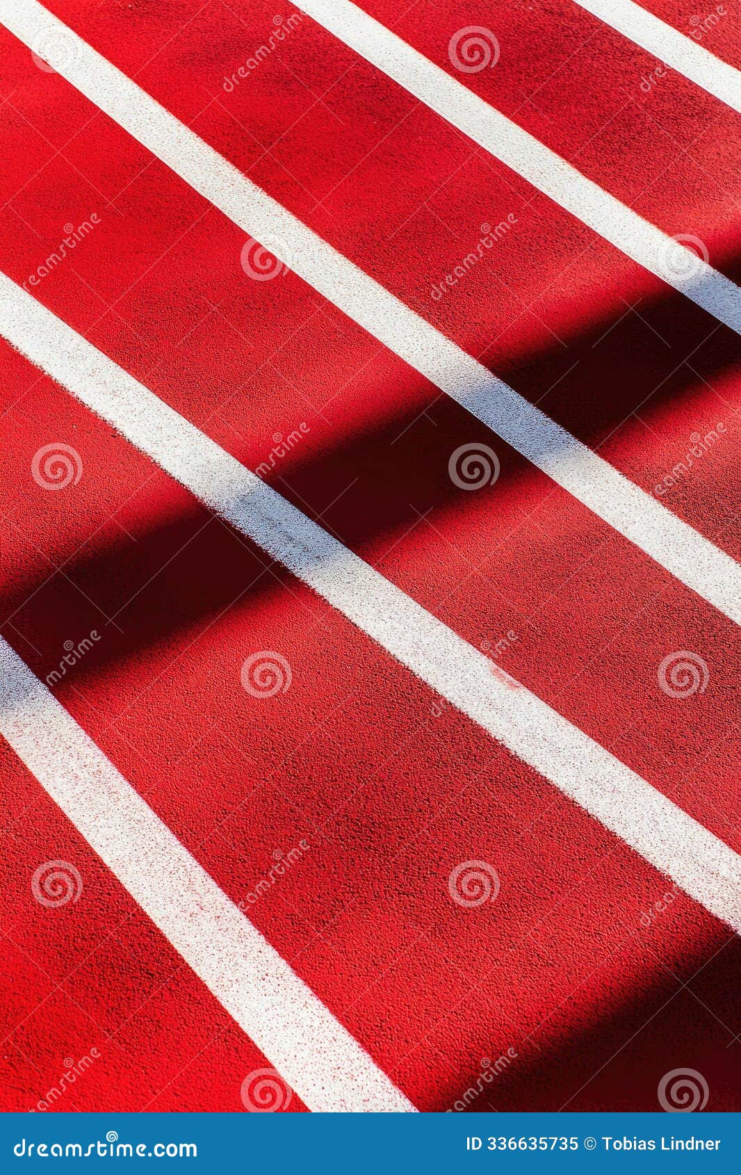 Close-up of a Red Running Track with Sharp White Lane Markings Stock ...