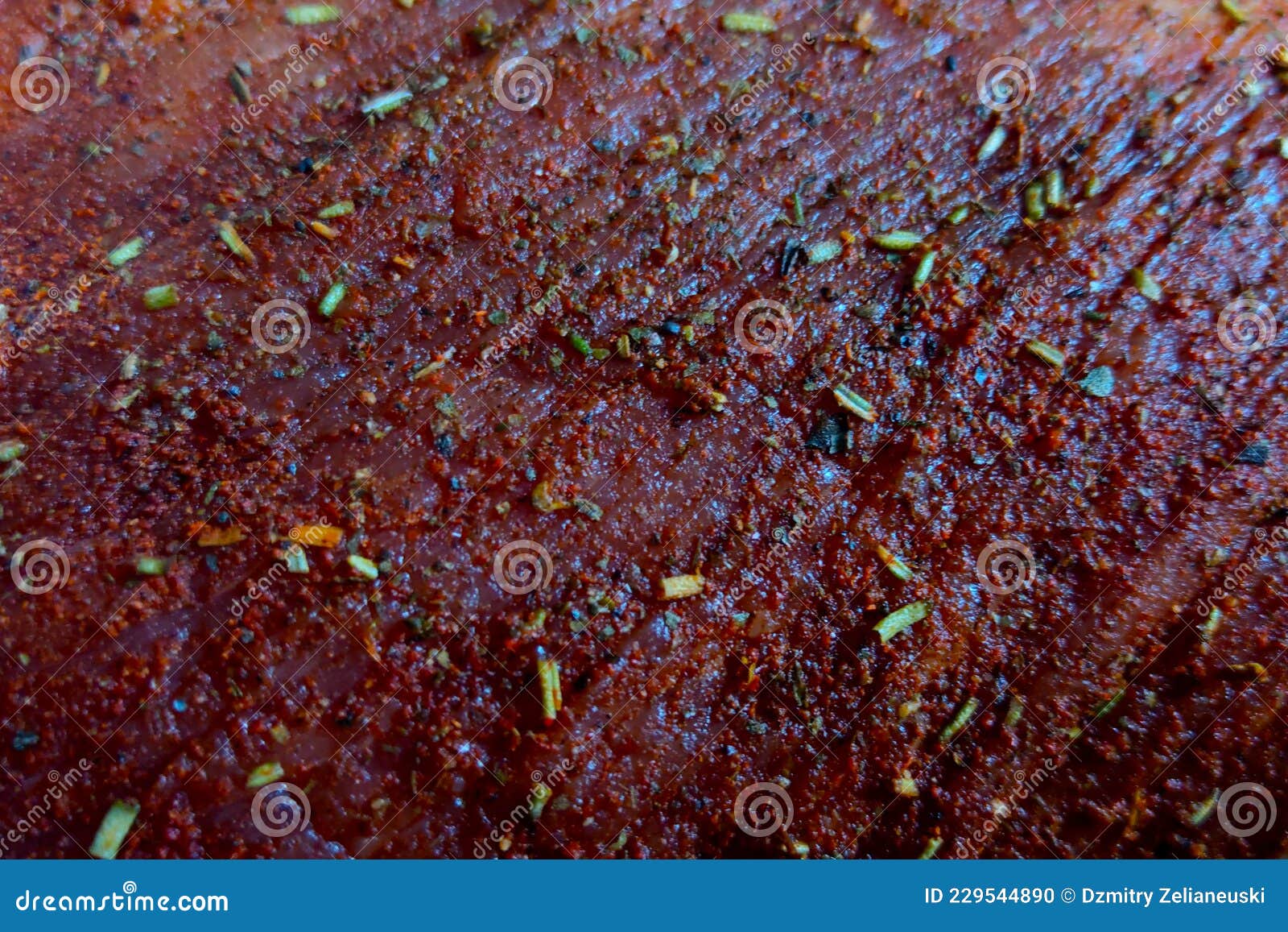 Close-up on Red Seasoned Meat for Baking Stock Photo - Image of turkey ...