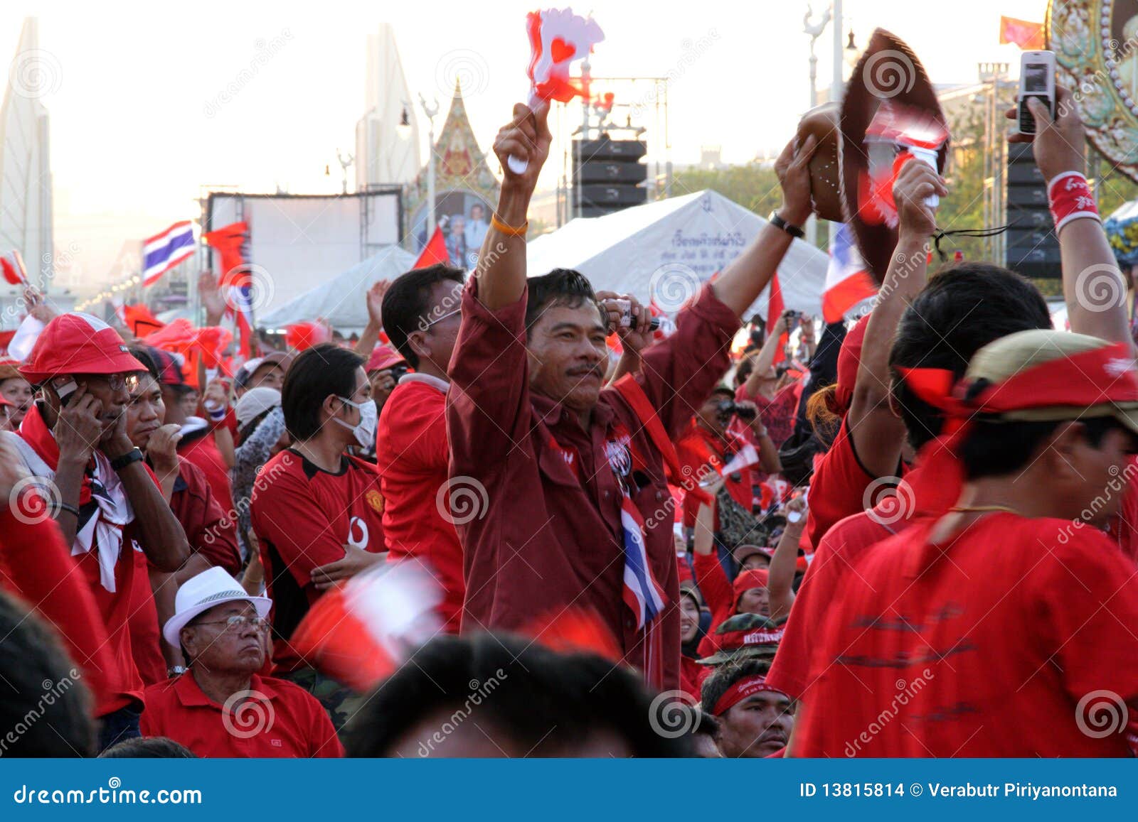 Close-up Red Shirt Protester are Protest Against T Editorial Stock ...