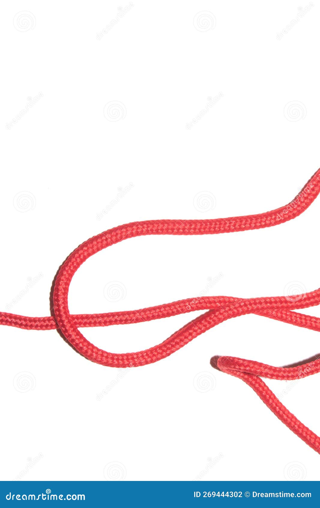 Close Up of Red Shoe Lace Fabric on a White Background Stock Photo ...