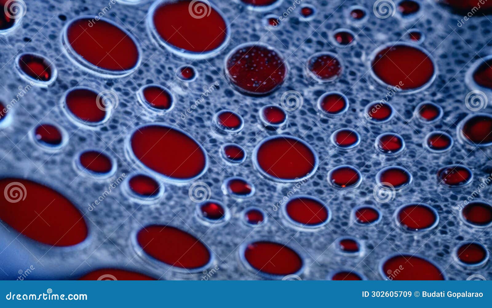 A Close Up of a Red Substance with Bubbles Stock Illustration ...