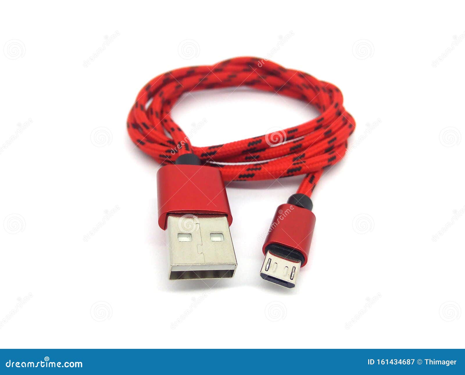 USB Cable for Android Phone and Tablet. Stock Image - Image of black ...