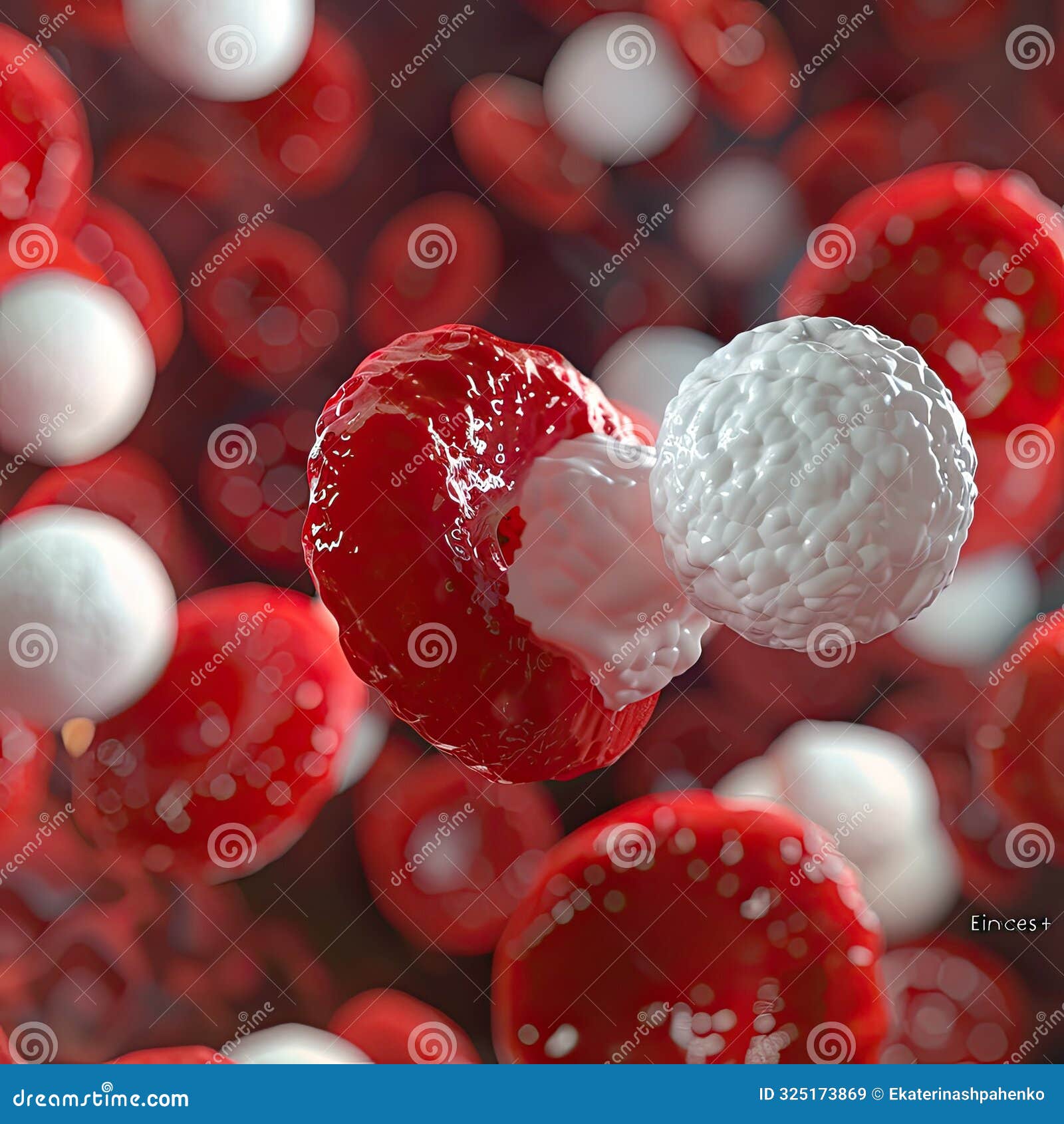 A Close-up of Red and White Cells in the Body Stock Image - Image of ...
