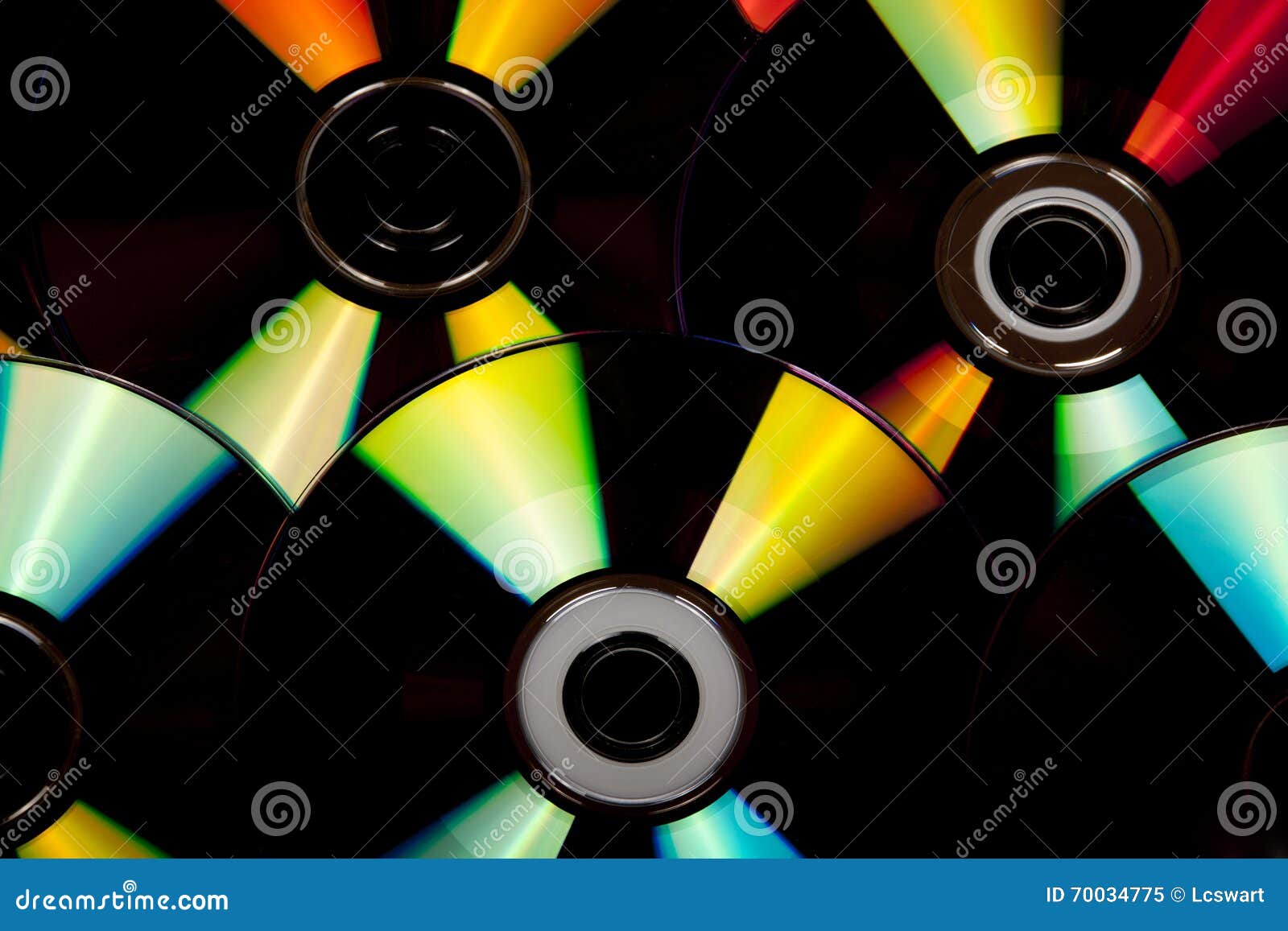 Close Up Reflections and Colors on Compact Discs 4 Stock Image - Image ...