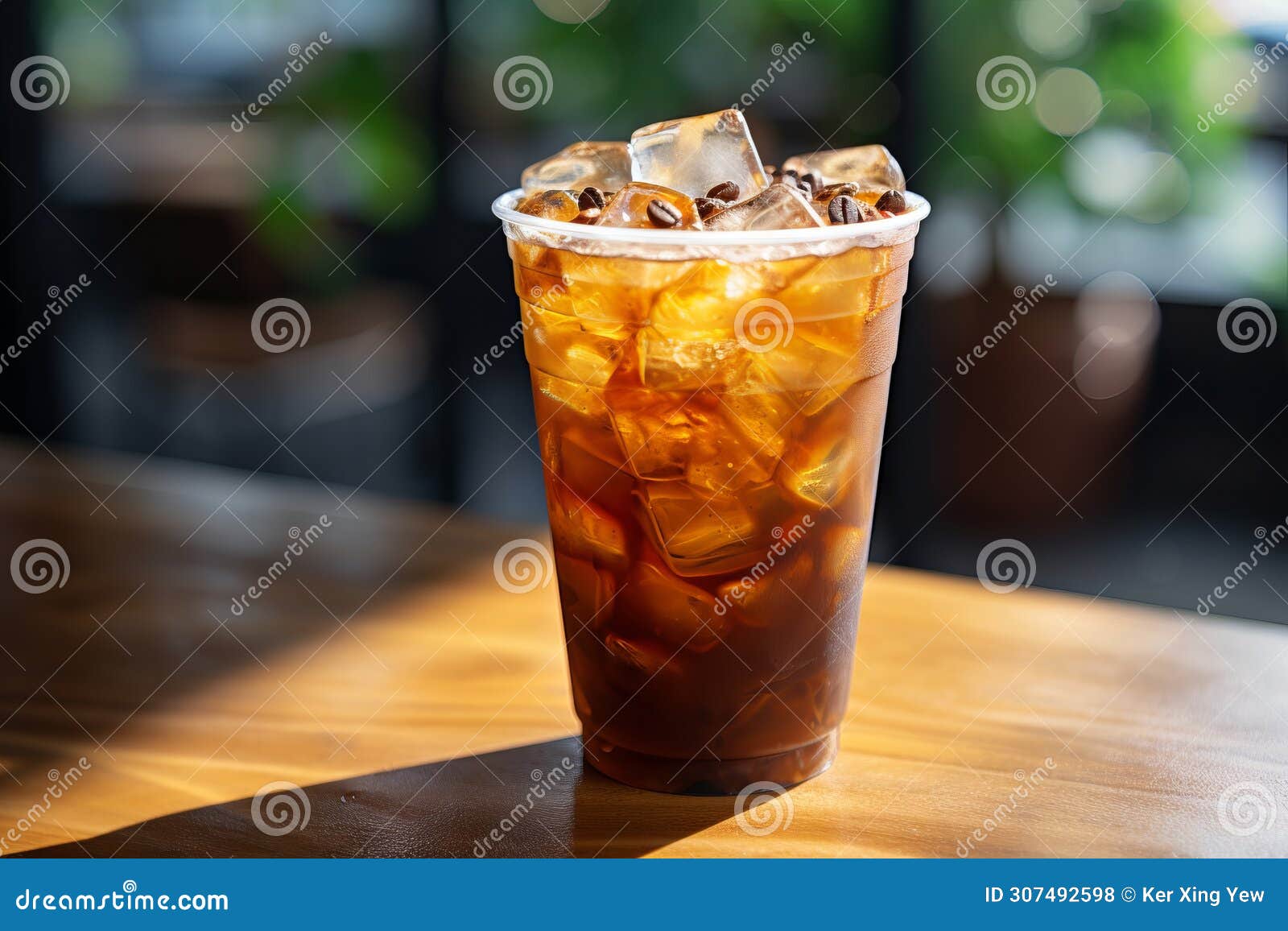 A Close-up of a Refreshing Afternoon Iced Coffee Stock Illustration ...