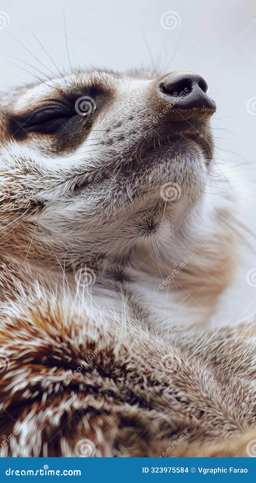 Close-up of a Relaxed Meerkat with Eyes Closed Stock Photo - Image of ...