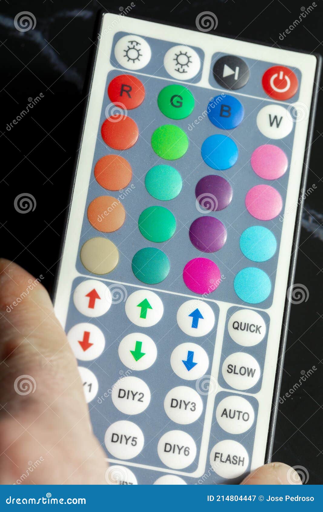 Close-up of Remote Control To Pull Colored Led Light Stock Image ...